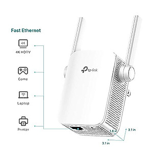 TP-Link N300 WiFi Extender(RE105), WiFi Extenders Signal Booster for Home, Single Band WiFi Range Extender, Internet Booster, Supports Access Point, Wall Plug Design, 2.4Ghz only