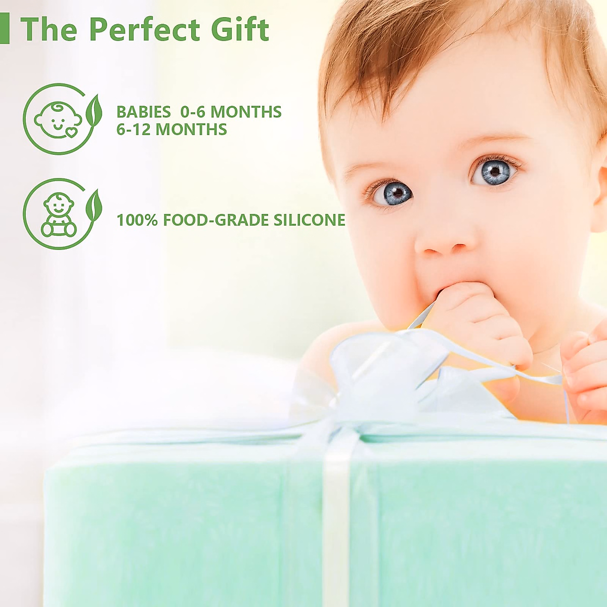 Silicone Teethers for Babies, Freezer Teethers for Babies, Silicone Baby Teething Toys, Infant Teething Relief Baby Chew Toys, Sensory Toys for BaBies, Frozen Teething Toys for Babies - 4 Pack