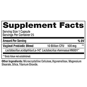 OLLY Happy Hoo-Ha Capsules, Probiotic for Women, Vaginal Health and pH Balance, 10 Billion CFU, Gluten Free - 25 Count