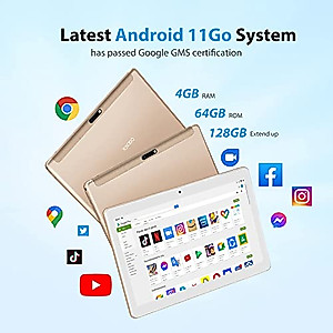 TOSCiDO Tablet 10 inch Tablet with Keyboard (Gold)