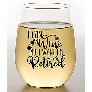 Funny Retirement Gift Wine Glass For Women - Humorous Gifts For Retired Coworkers - Unique Wine Glass With Funny Saying - Happy Retirement Gifts
