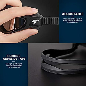 TOBA Swimming Goggles, Polarized Anti-Fog Lens UV Protection Leakproof Swim Goggles for Men, Women, Adults - Black White Revo Smoke