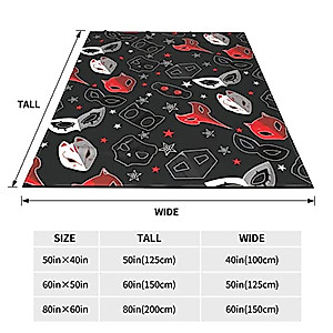 Ultra-Soft Micro Fleece Flannel Throw Blankets,Lightweight Air Conditioning All Season Fuzzy Plush Blanket Persona 5 Masks Pattern for Bed/Couch/Sofa/Chair/Dorm/Travel 50"X40"