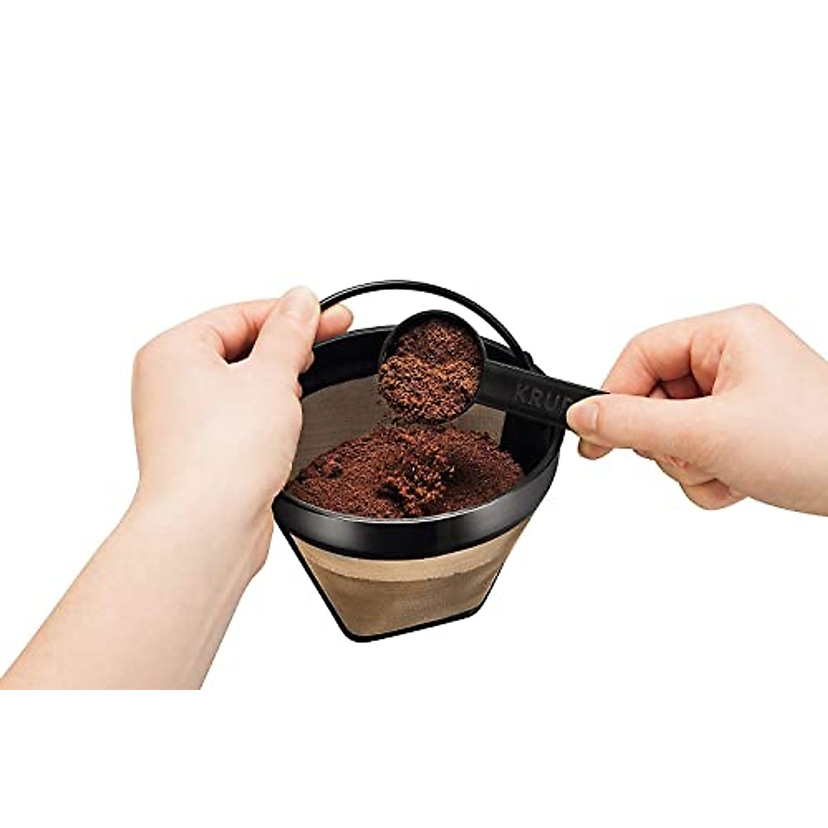 NRP Taller #4 Gold-tone Permanent Coffee Filter Compatible for KRUPS SAVOY, Braun, DeLonghi 12 cup Coffeemaker & More