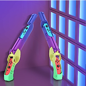 HEATFUN Game Controller Compatible with Nintendo Switch Games Wolfenstein 2: The New Colossus, Big Buck Hunter Arcade - Switch and Other Games - Purple Yellow (1 Pack)