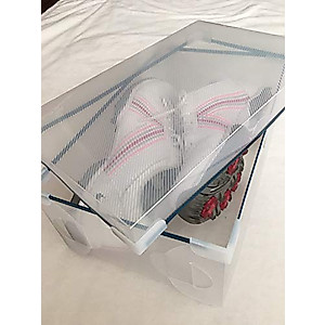 Epetbed 20 Pack Plastic Shoe Size Storage Top Lid Boxes Container for Closet Organizer