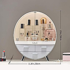 MIUOPUR Makeup Organizer Box, Large Cosmetic Display Case with Drawers, Comes with Lipstick Holder, Skincare Organizers Storage Box, Dust Water Proof, Great for Bedroom Dresser, Bathroom Countertop
