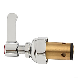 Handle Stem Assembly Fits for T&S Brass Faucets Replace 002713-40, Blue Cold and Red Hot Side Spindle Assembly Valve Lever Handle Replacement Part