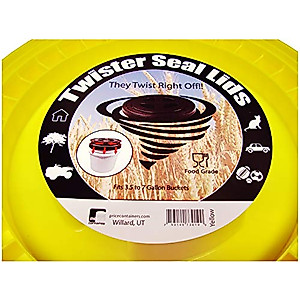 Twister Seal Lids (6 Pack) - Easy Access Bucket Lids (Will fit Most Buckets 3.5-7 gal) (Black)