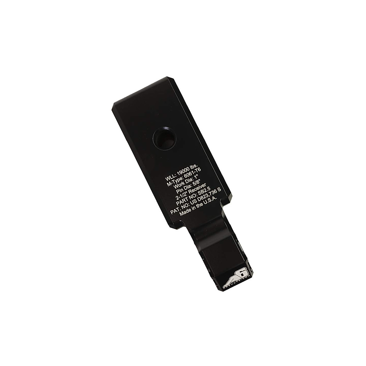 Agency 6 Recovery Shackle Block Assembly 2.5 INCH Double Hole, Black - Hitch Receiver Block - Proudly Made in The USA