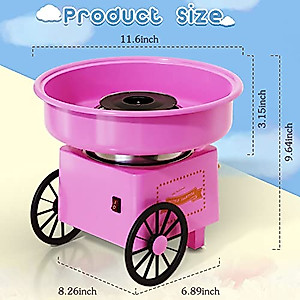 ZRVTM Cotton Candy Machine - Cotton Candy Sugar Floss Maker for Kids, Homemade Candy Sweets for Birthday Parties