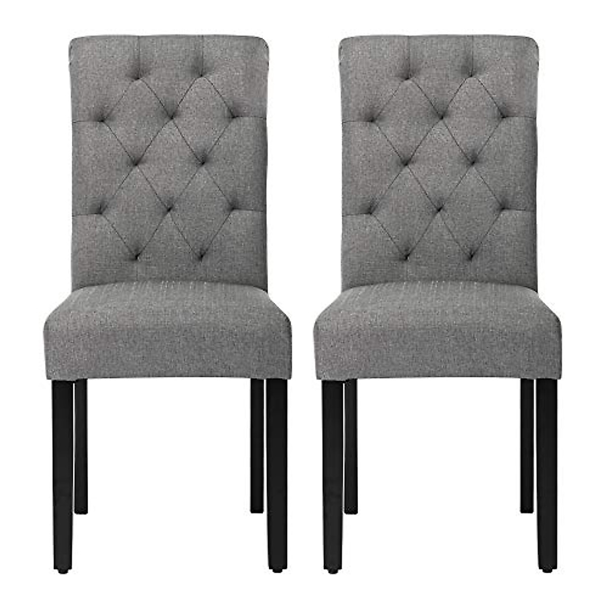 NOBPEINT Fabric Dining Chairs with Wood Legs Set of 2, Grey