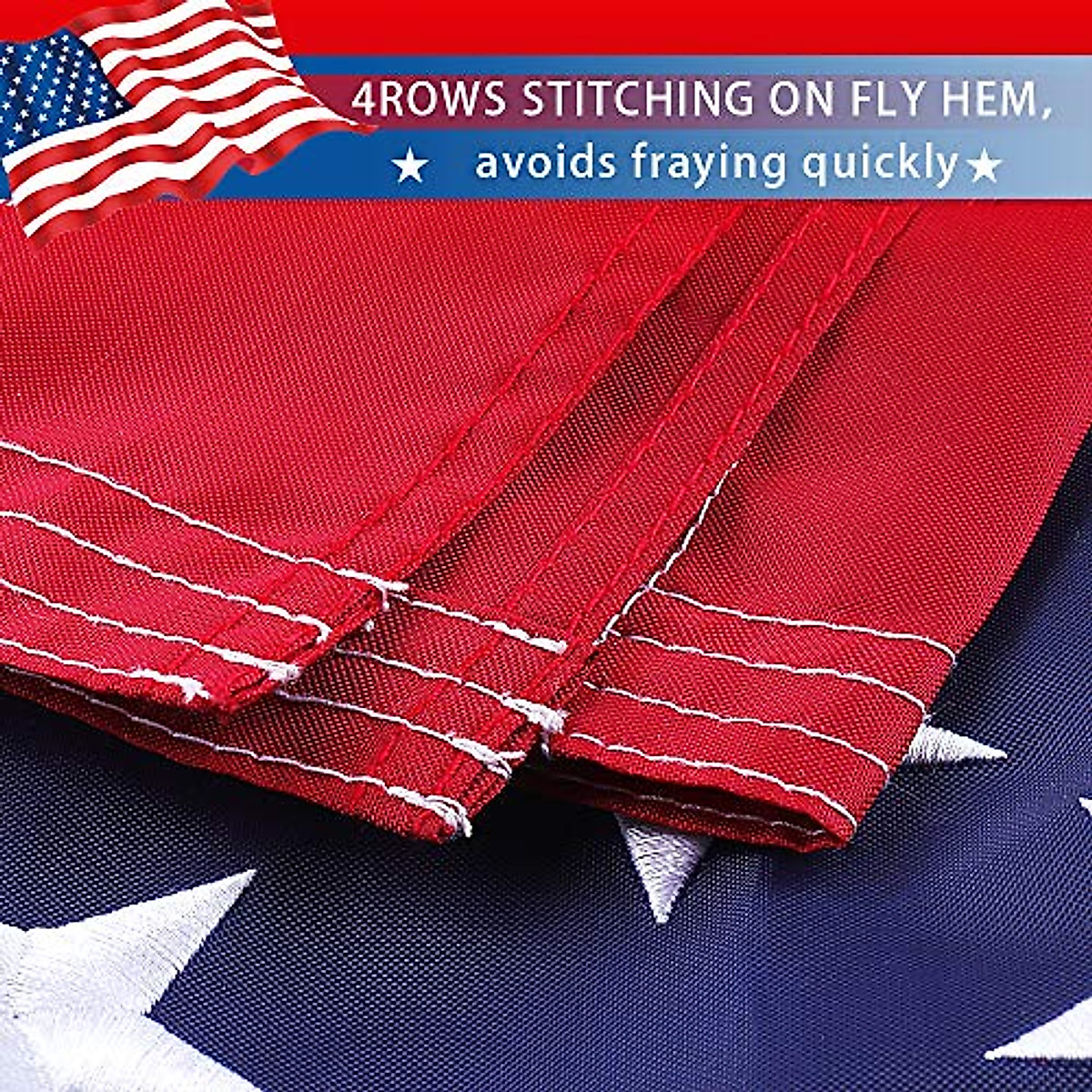 Freefy American Flag 2.5x4 ft - Embroidered Stars,Sewn Stripes,Nylon,UV Protected,Brass Grommets,Perfect for Indoor/Outdoor Use US USA Flags.