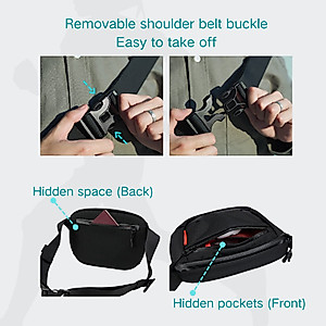 SUMEITO Chest bag Shoulder Bag Man Sling, Walking Biking, Water Resistant & Durability, 3 Ways to Wear, Jet Black,Dark Green,Carmine Red,Dark Multicam,Light Multicam (11 x 8.5 x 2 Inch, Jet Black)