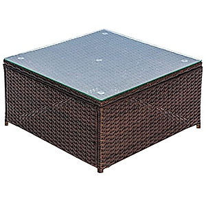 QUUL Rattan Patio Furniture Set Wicker Sofa Cushioned Combination Furniture Set Garden Patio Sofa Set