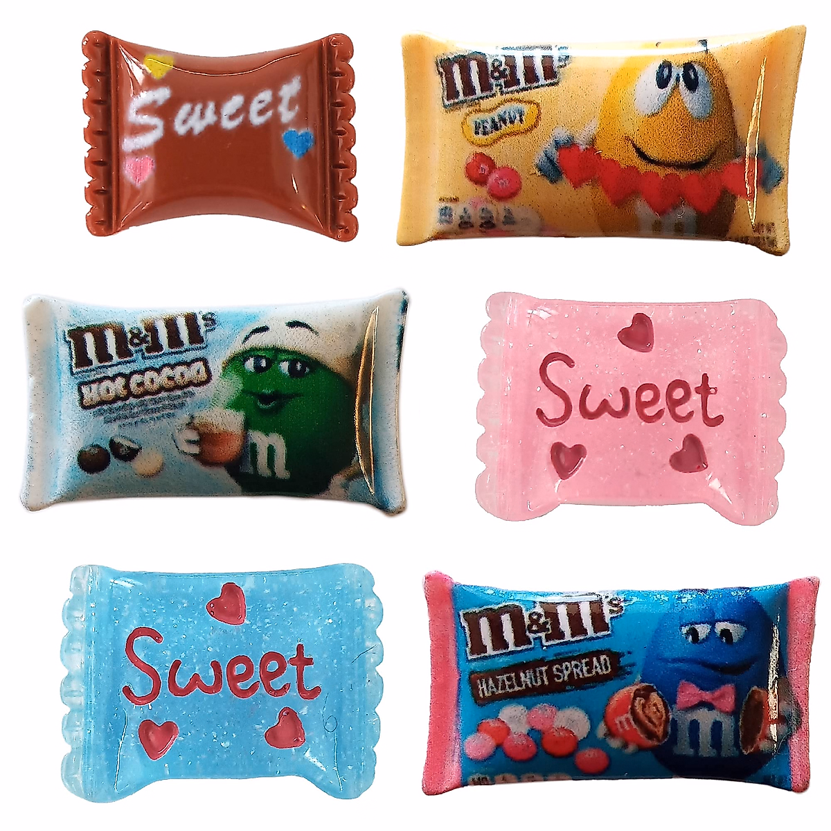 happyblockbuilder LPS Accessories Miniature Dollhouse Compatible with Littlest Pet Shop and Barbie Food Craft Sets Random Gift Bag Lots; Pets NOT Included… (Candy 6pc.)