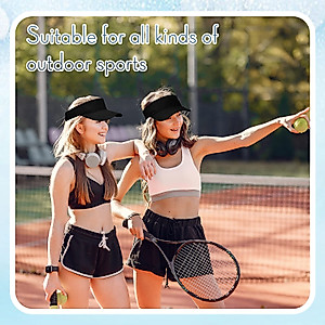 36 Pack Sun Visor Caps Adjustable Sports Athletic Cap UV Protection Sun Visor Hat for Men Women Tennis Running Golf(Black)