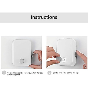 KAZIPA Retractable Clothes Line Indoor, Heavy Duty Wall Mounted Drying Rack, Adjustable Outdoor Hanging Clothing Laundry Drying Rope, White