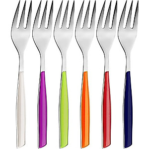 Bugatti GLAA-021F17/6 Glamour 6-Piece Cutlery Set Cake Forks SAN/Steel Multi-Coloured 16 x 20 x 3 cm