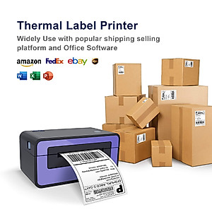 POLONO Shipping Label Printer, 4x6 Thermal Label Printer for Shipping Packages, Commercial Direct Thermal Label Maker, Thermal Labels, 4" x 6" Direct Thermal Shipping Labels (Pack of 500)