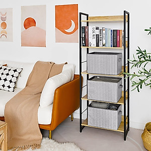 GRANNY SAYS Bundle of 3-Pack Closet Storage Boxes & 2-Pack Wicker Storage Baskets for Shelves