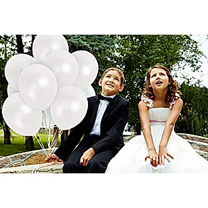 Treasures Gifted Metallic White Balloons - Pearlized White Balloons - Globos Blancos, Big White Balloons 12 Inch - White Latex Balloons, Large White Balloons - Pack of 36 Balloons