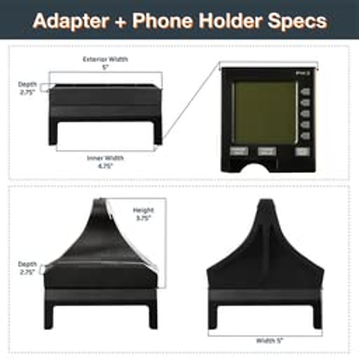 Smartphone Cradle Designed for Concept 2 Rowing Machine PM3 Monitor, PM4 Monitor, Silicone Phone Holder with Adapter Compatible with Concept2 Pm3 and Pm4 Monitors… (Yellow)