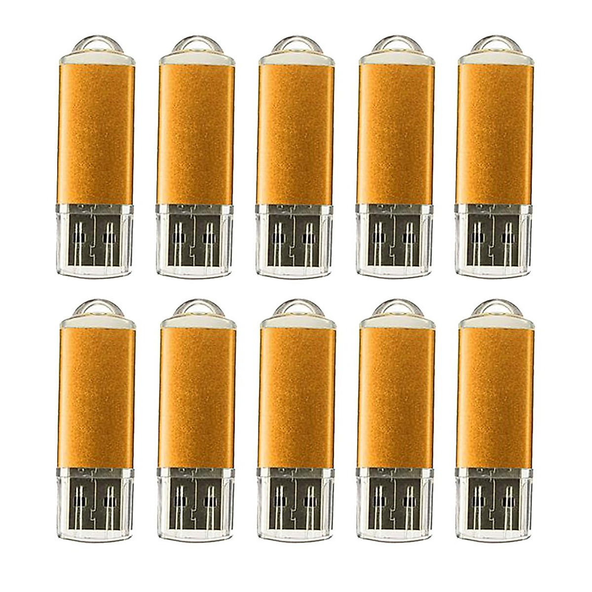 USB Flash Drive Pack of 10 Thumb Drives Bulk, Metal USB 2.0 Memory Sticks Swivel Pen Drive U Disk (10PCS - 8MB (Not GB))
