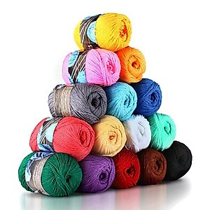 Yinsun 15x50g Acrylic Yarn Skeins 2625 Yards of Soft Yarn for Knitting Crafting Starter Crochet Kit Yarn Bulk for Adult and Kids Craft Projects