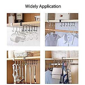 Art Secret 6-Hook Under Cabinet Mug Hanger (b- 3pcs Black)