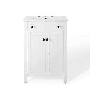 Modway Nantucket 24" Bathroom Vanity in White, 24 Inch