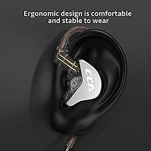 CCA CRA in Ear Monitor Headphones,1DD Driver in-Ear HiFi IEM Earphones Super Bass Earbuds Wired,Clear Sound Noise Cancelling Headphones with 2Pin IEM Cable for Singers Musician DJ Church (Transparent)