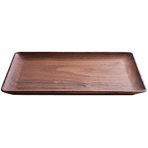 MSMMZ Serving Trays Walnut Wood Serving Tray Square Rectangle Tea Coffee Snacks Tray Breakfast Sushi Dessert Cake Plate Hotel (Color : Plus 15x40)
