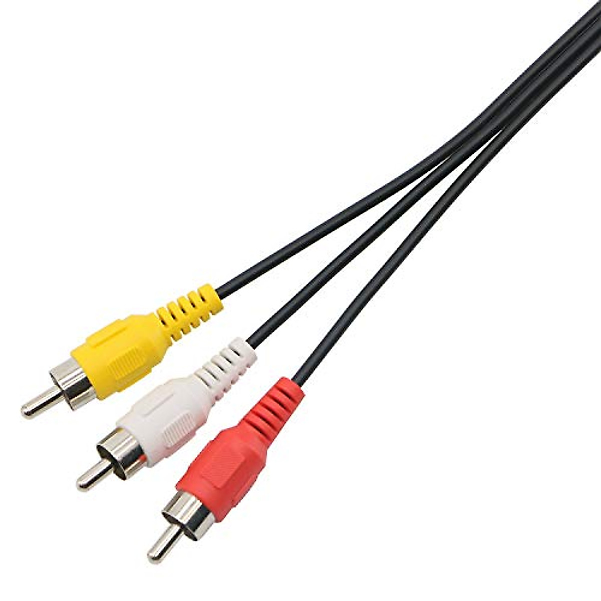 PASOW 3 RCA Cable Audio Video Composite Male to Male DVD Cable (6 Feet)