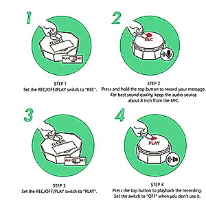 RIBOSY Set of 4, Dog Speech Training Buzzers, Recordable Buttons - Train Your Dog to Voice What They Need