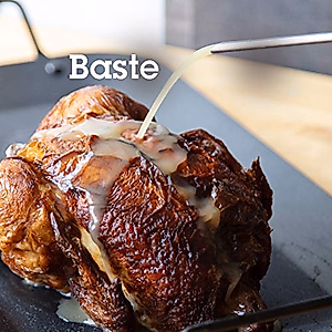 3-in-1 Barbecue Injector Basting Mop - Includes BBQ Chain Basting Brush & Meat Syringe to Baste, Marinate & Inject Food with Flavor - Grilling Accessory for Indoor Outdoor Use- Father's Day BBQ Gift