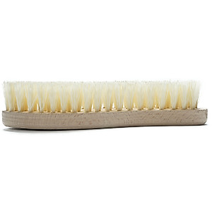 Konex Stiff Bristle Brush - Heavy Duty Scrub Brush with Old-Fashioned Light Wood Design, Curved for Bathtubs, Wall and Floor Tiles - Wooden Scrub Brush for Grime and Mildew Removal (S-Shaped)