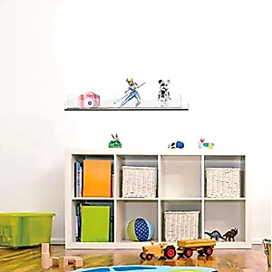 Clear Acrylic Floating Shelves Wall Mounted , Floating Shelves for Wall for for Storage, Bedroom Living Room Bathroom Kitchen and More,Self-Adhesive and Perforated Installation 2-pack (Transparent)