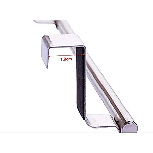 Kitchen Towel Holder Over Cabinet Door Tea Towel Hanger, Door Hook for Universal Fit on Inside or Outside of Cupboard Doors, Stainless Steel -23CM