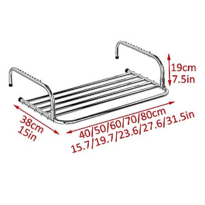 whalebee Stainless Steel Clothes Hanger Rack, Laundry Rack Clothes Drying Rack Wall-Mounted Multifunction 40/50/60/70/80cm Space Saving, for Clothes Sheets Folding Towel Rack