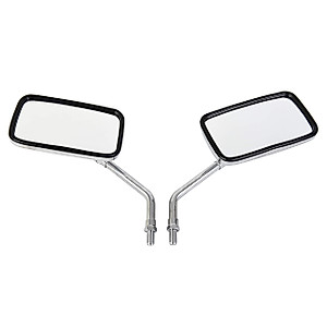 10 mm Bolt Chrome Motorcycle Universal Handlebar Rear view Side Mirrors for Harley Kawasaki Suzuki Aprilia Street Bike Cruiser Scooter Mirror SIZE:125mm X 70mm