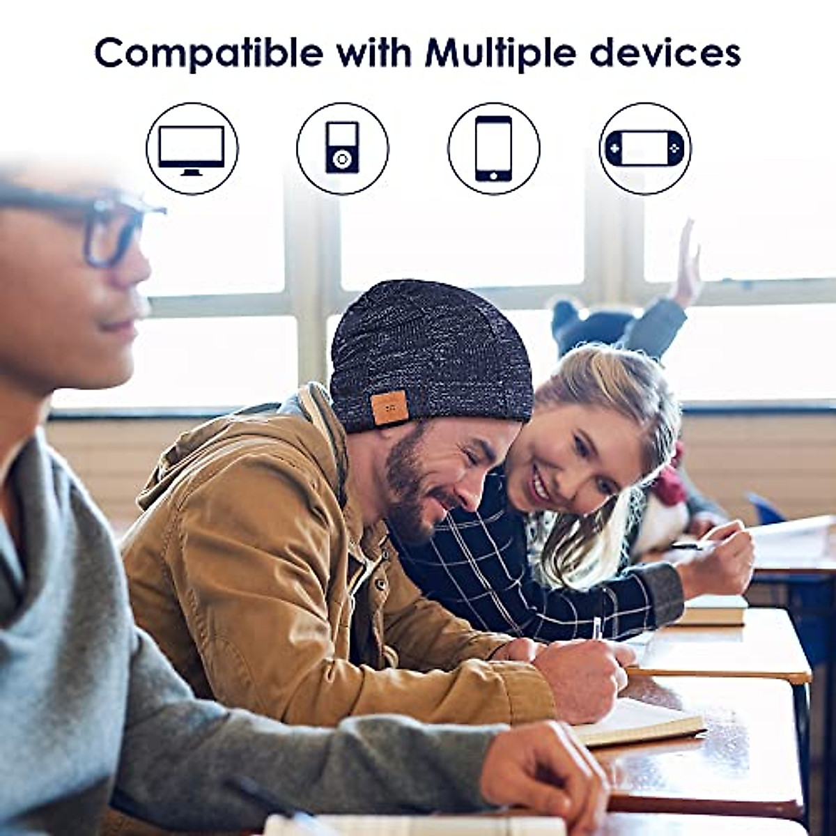 Bluetooth Beanie Hat for Men Gifts - Christmas Stocking Stuffers for Men Gifts Ideas for Teenager Boys Girls Dad Women Adults Boyfriend Tech Gifts Music Beanie with Bluetooth Headphones