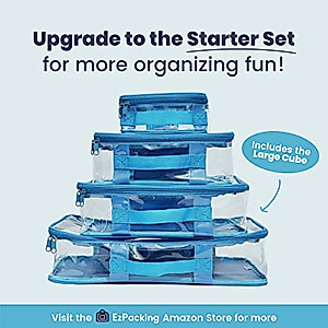 Large Clear Travel Packing Cube/See-Through PVC Organizer for Suitcase/Multipurpose Pouch w/Handle/Dress Shirts, Pants, Cashmere, Sweaters & Seasonal Linen Storage Protection (Gray)