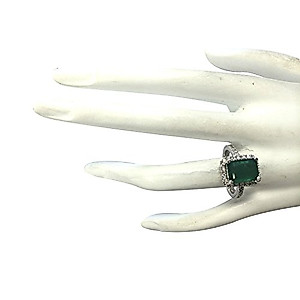Fashion Strada 3.61 Carat Natural Emerald And Diamond (F-G Color, VS2-SI1 Clarity) Ring In 14K White Gold Exclusively Handcrafted in USA
