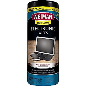 Weiman Disinfecting Electronic Cleaning Wipes, 30 Count