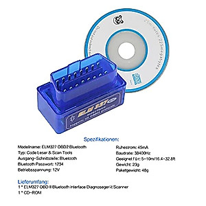 JOYING ELM 327 V2.1 Bluetooth Vehicle Diagnostic Tool OBD2 OBD-II ELM327 Car Interface Scanner Works On Android