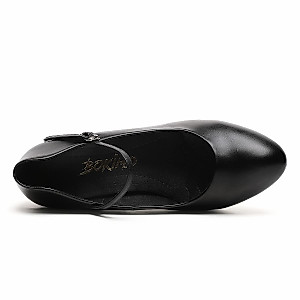 Women's Black Non-Slip Latin Salsa Dance Heels Ballroom Character Shoes Prom Dress Pumps (9 / Black)