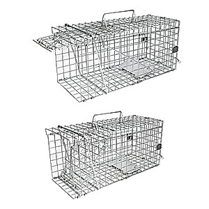 H&B Luxuries Collapsible Rat Trap - Foldable Humane Live Animal Cage for Rat Mouse Hamster Mole Weasel Gopher chipm (17.5"(L) x 7.62"(W) x 8.25"(H))