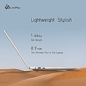 LincPlus P3 14 inch Slim Laptop Full HD IPS Computer Intel Celeron 4GB RAM 64GB EMMC Thin Portable Student Netbook Windows 10 in S Mode Ultrabook UK Keyboard White PC