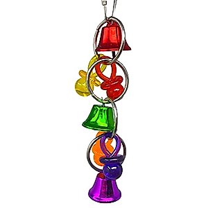 1235 Bell Pull Bonka Bird Toys Durable Colorful Rings Pacifier Budgie Cockatiel Parakeet Lovebird
